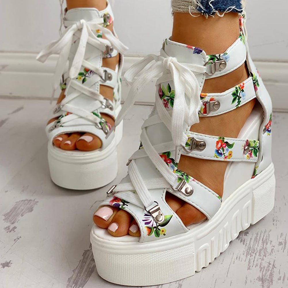 Lace-up Platform Wedge Sandals | Flip Flop Labs