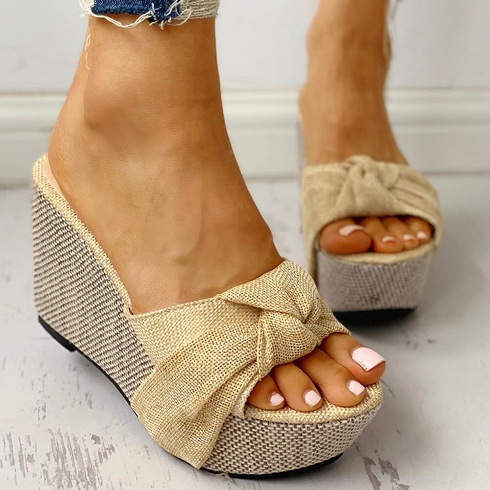 Bow tied Slide Wedges | Flip Flop Labs